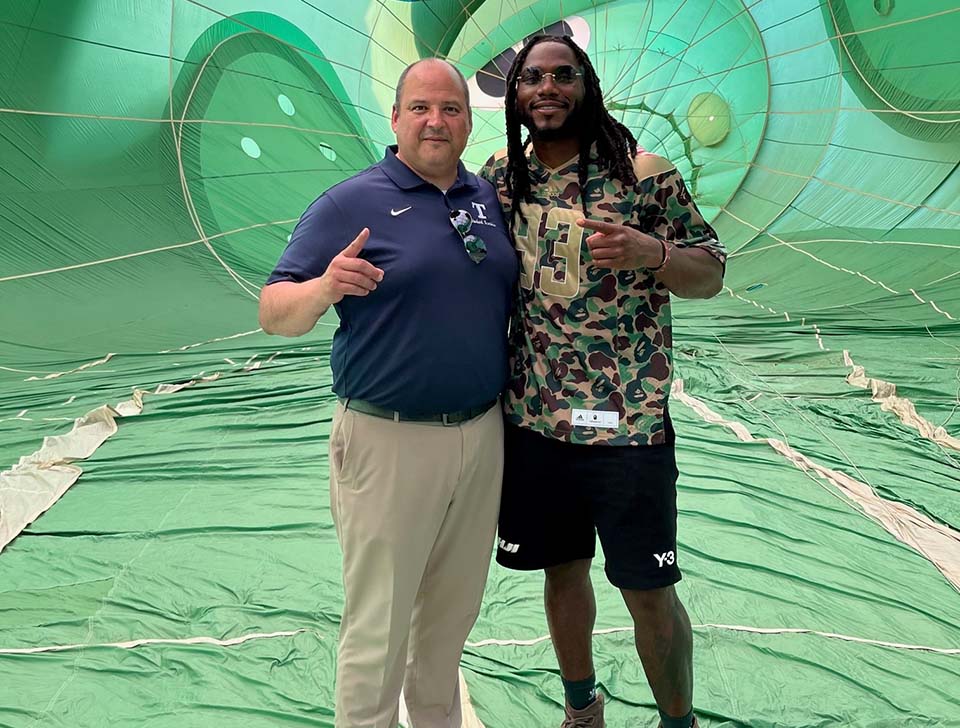 NFL’s Jaylon Smith takes to the air after winning Gala auction